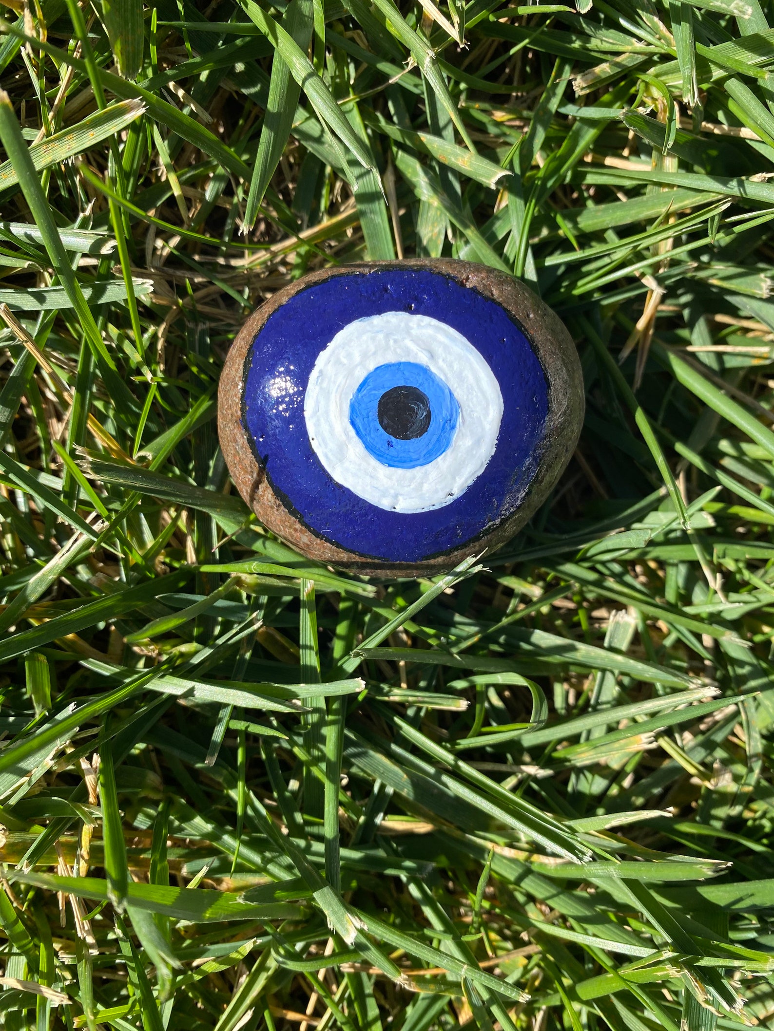 Handpainted Evil Eye Rock, Unique Desk Decor - Etsy