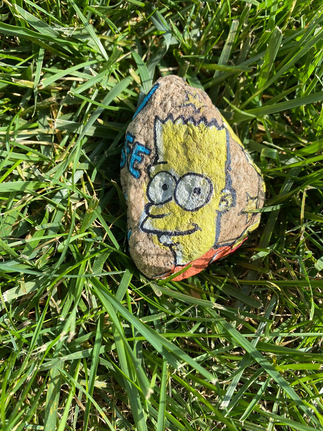 Handmade Simpsons Painted Rock - Bart, Lisa & Maggie, Stay Safe - Etsy