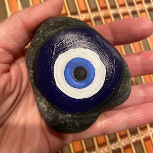 Handpainted Evil Eye Rock, Unique Desk Decor - Etsy