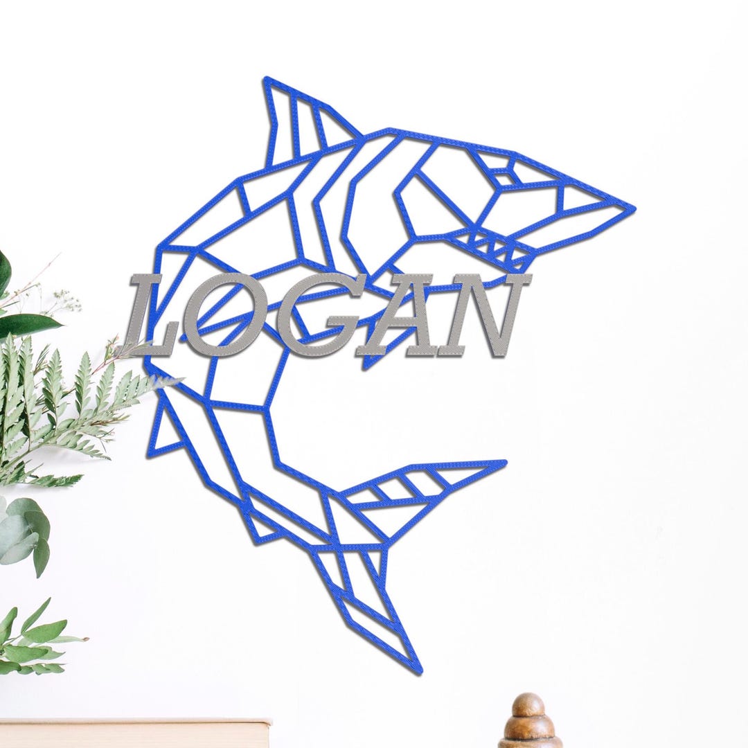 Personalized Shark Name Sign for Kids Bedroom Wall Art Custom Decor Boy ...