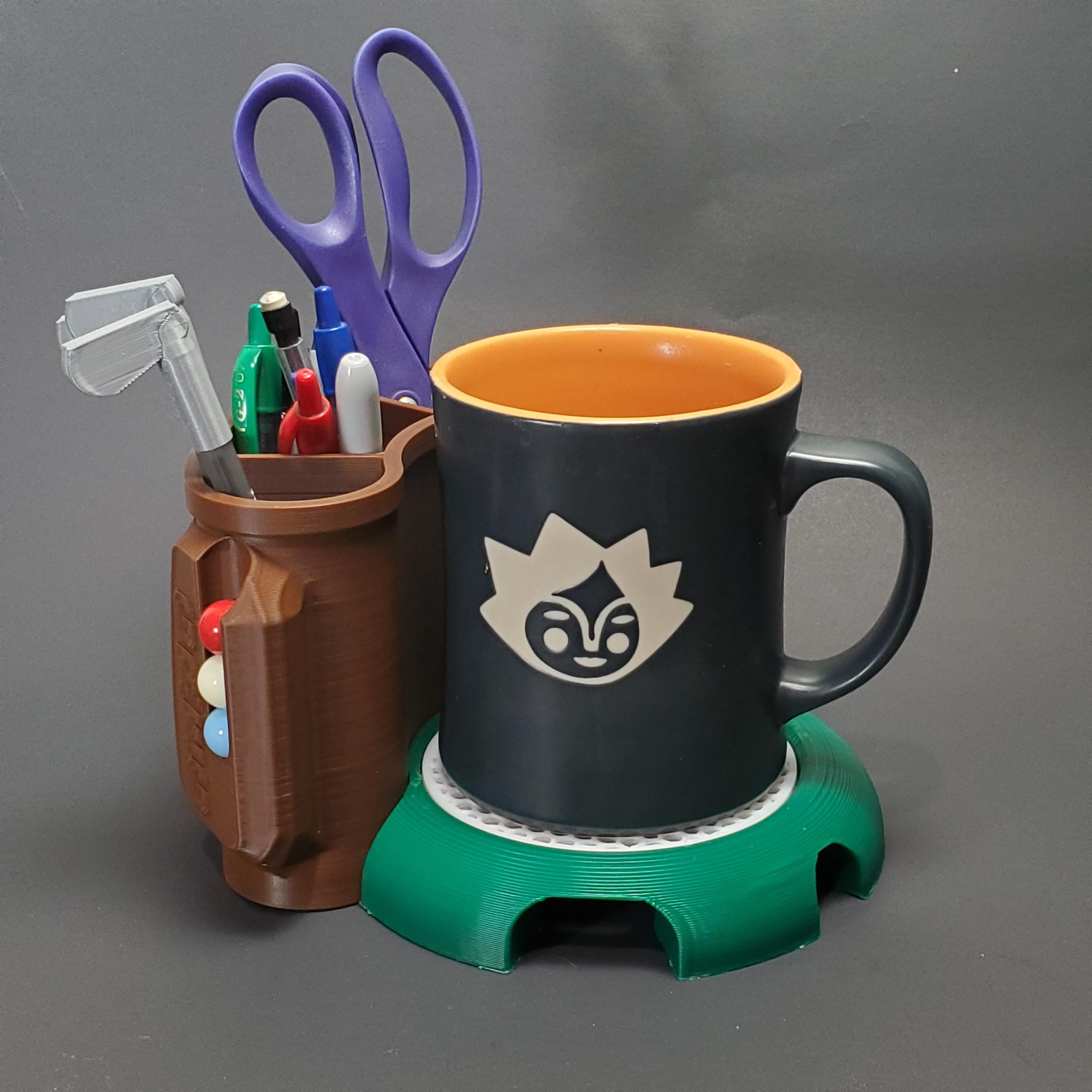 Mini Desk Golf Game Mug Coaster Pen Holder | Personalized Golf Gift for ...