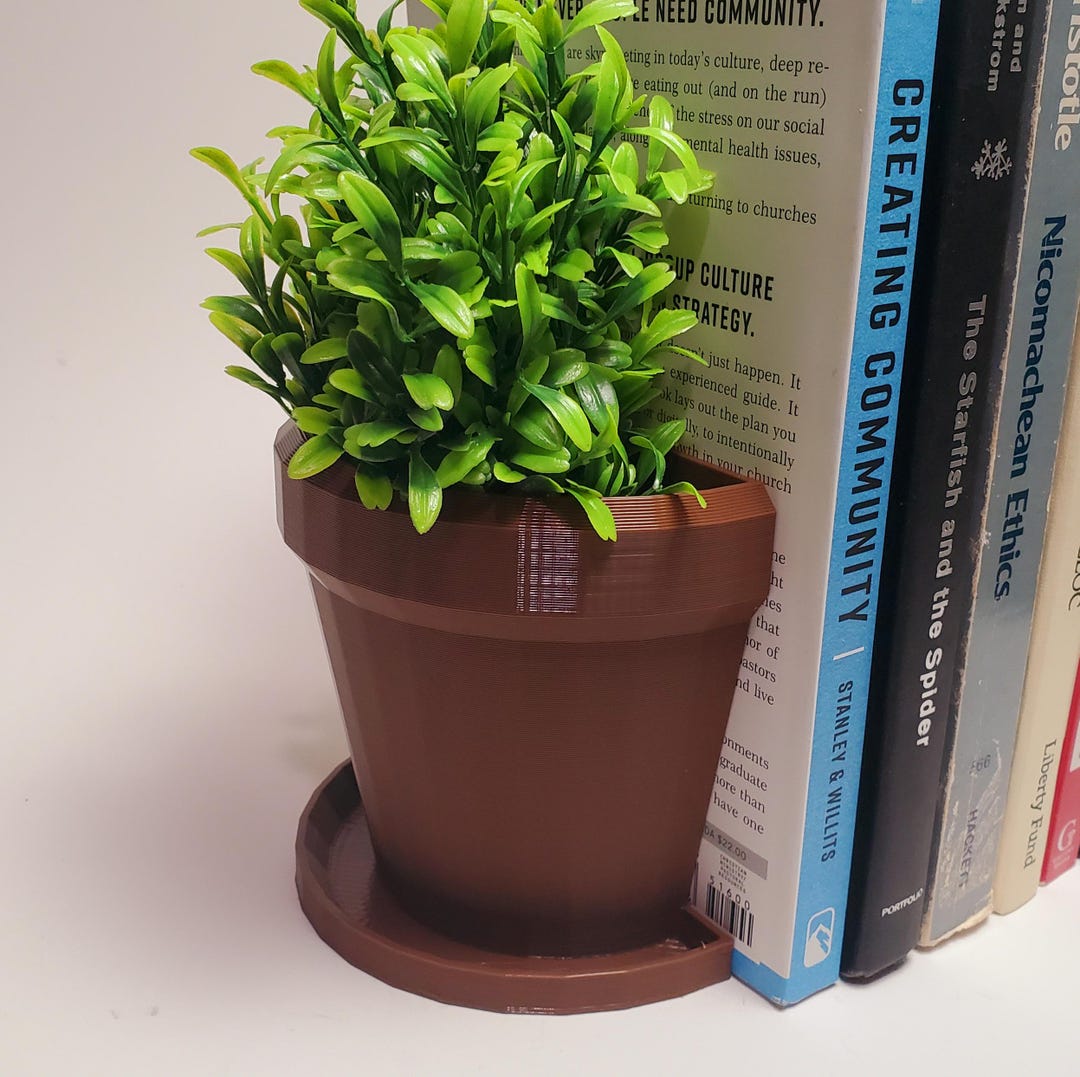 Bookend Planters | Planter for Bookshelf Gift | Built in Drip Tray ...