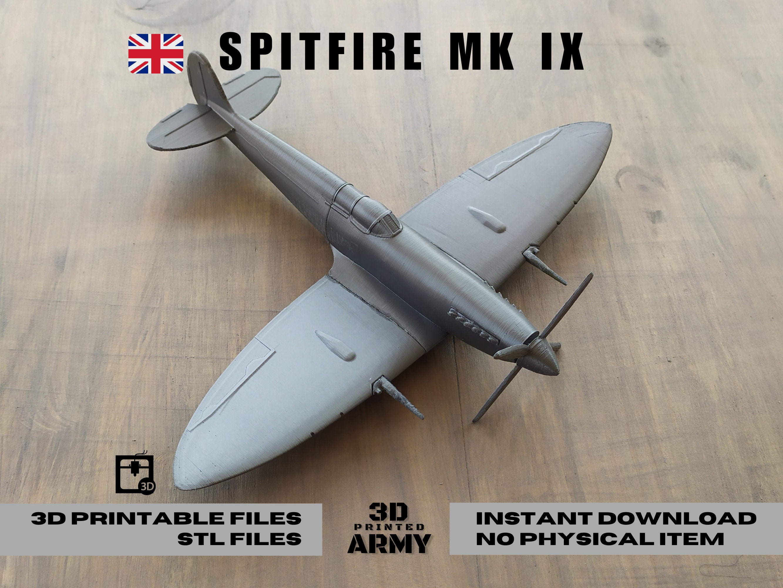 Supermarine Spitfire Mk IX 3D Printed Scalemodel 1/44th - Etsy Australia