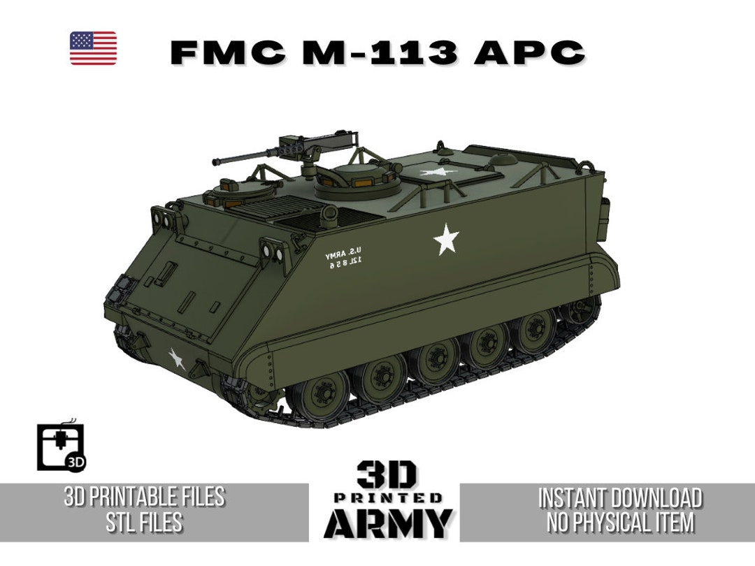 Armored Vehicle M113 APC 3D Printed Scale Model STL Files Vietnam War ...