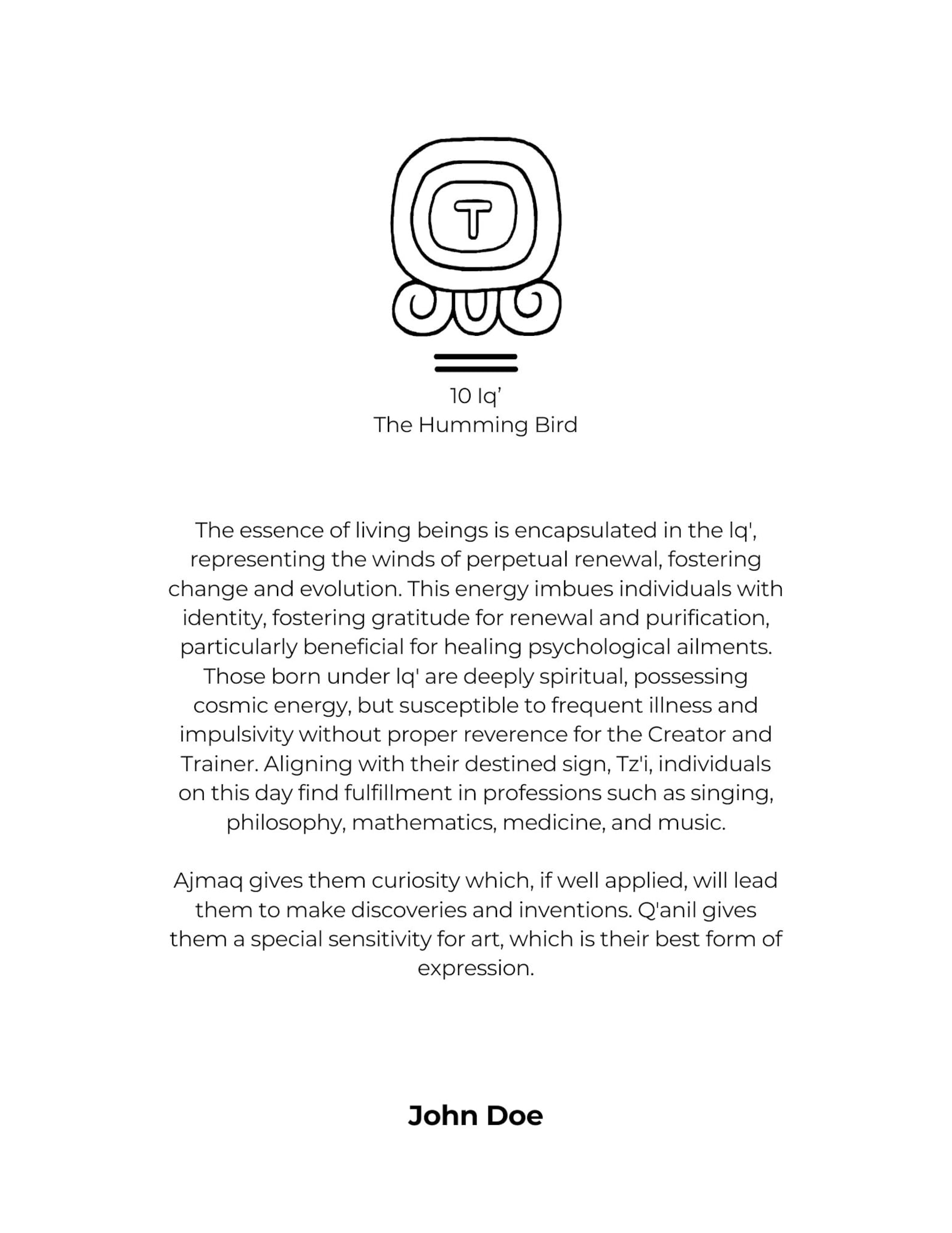 Personalized Mayan Birth Map. Discover the 5 Nawales/energies/signs ...