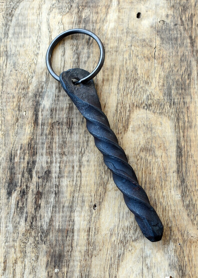 Forged Twist Key Chain - Etsy
