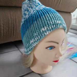 Super Soft Green and Blue Fair Isle Wool Knitted Winter Hat/beanie - Etsy