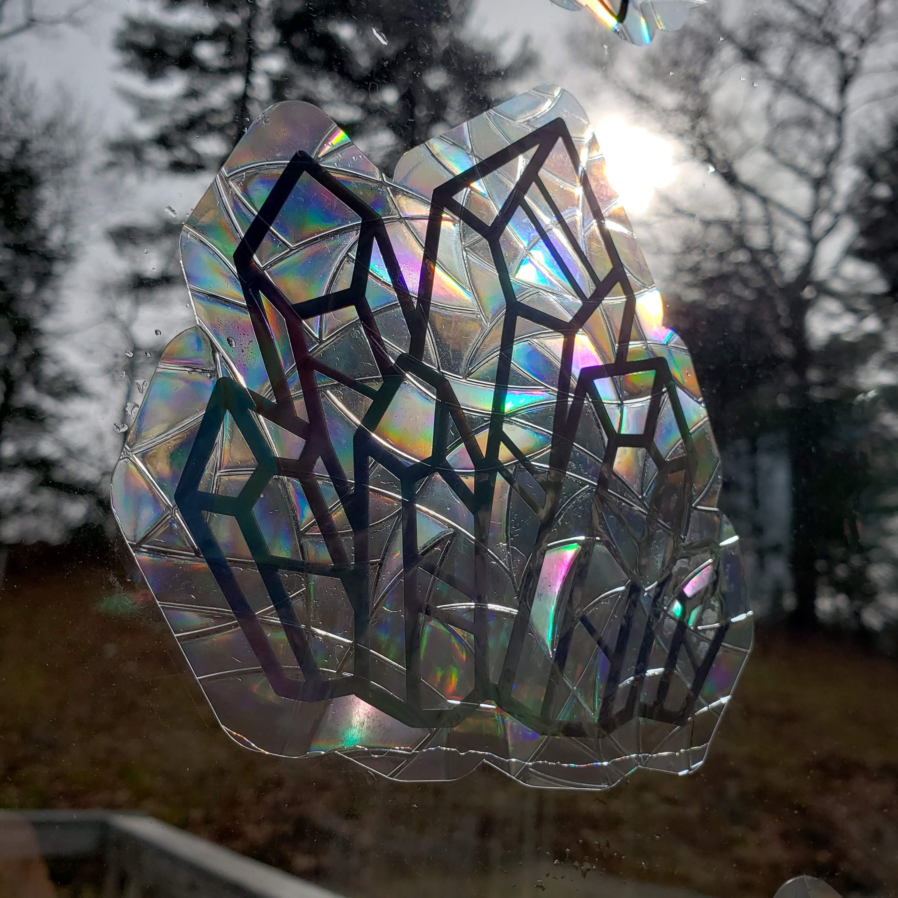 Beautiful Holographic Rainbow Crystal Gemstone Suncatcher, Window Cling ...