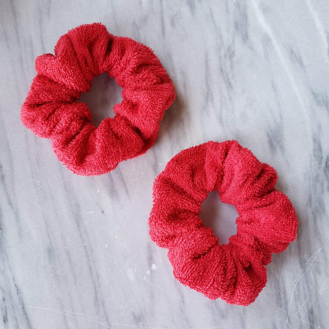 Red Terry Cloth Hair Ties - Etsy