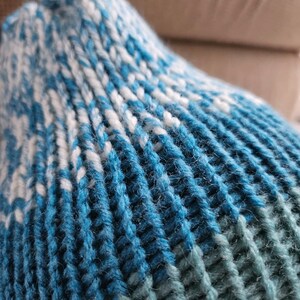 Super Soft Green and Blue Fair Isle Wool Knitted Winter Hat/beanie - Etsy