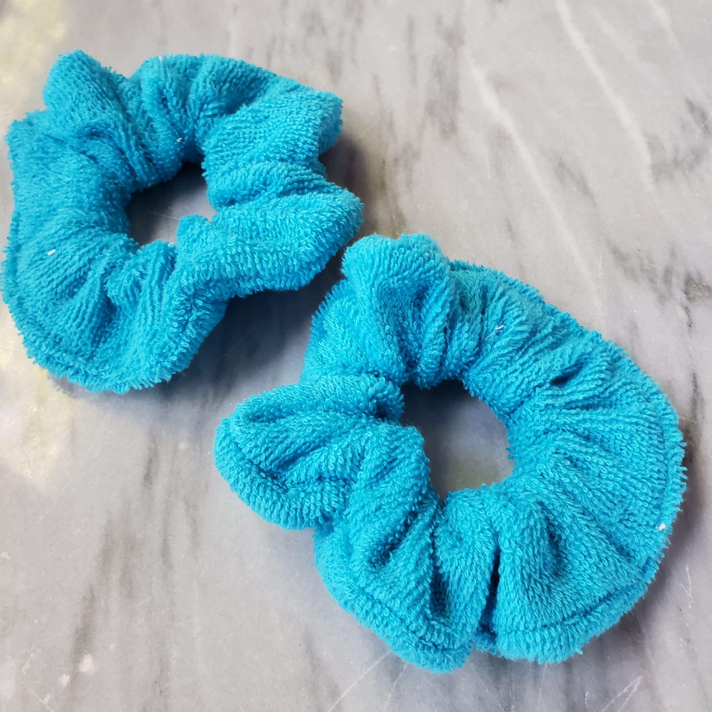 Scuba Blue Terry Cloth Hair Ties - Etsy