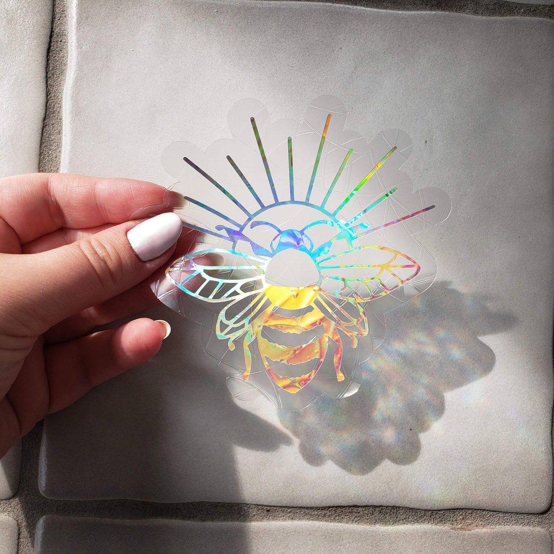 Beautiful Holographic Rainbow Bumble Bee Sunshine Suncatcher, Window ...