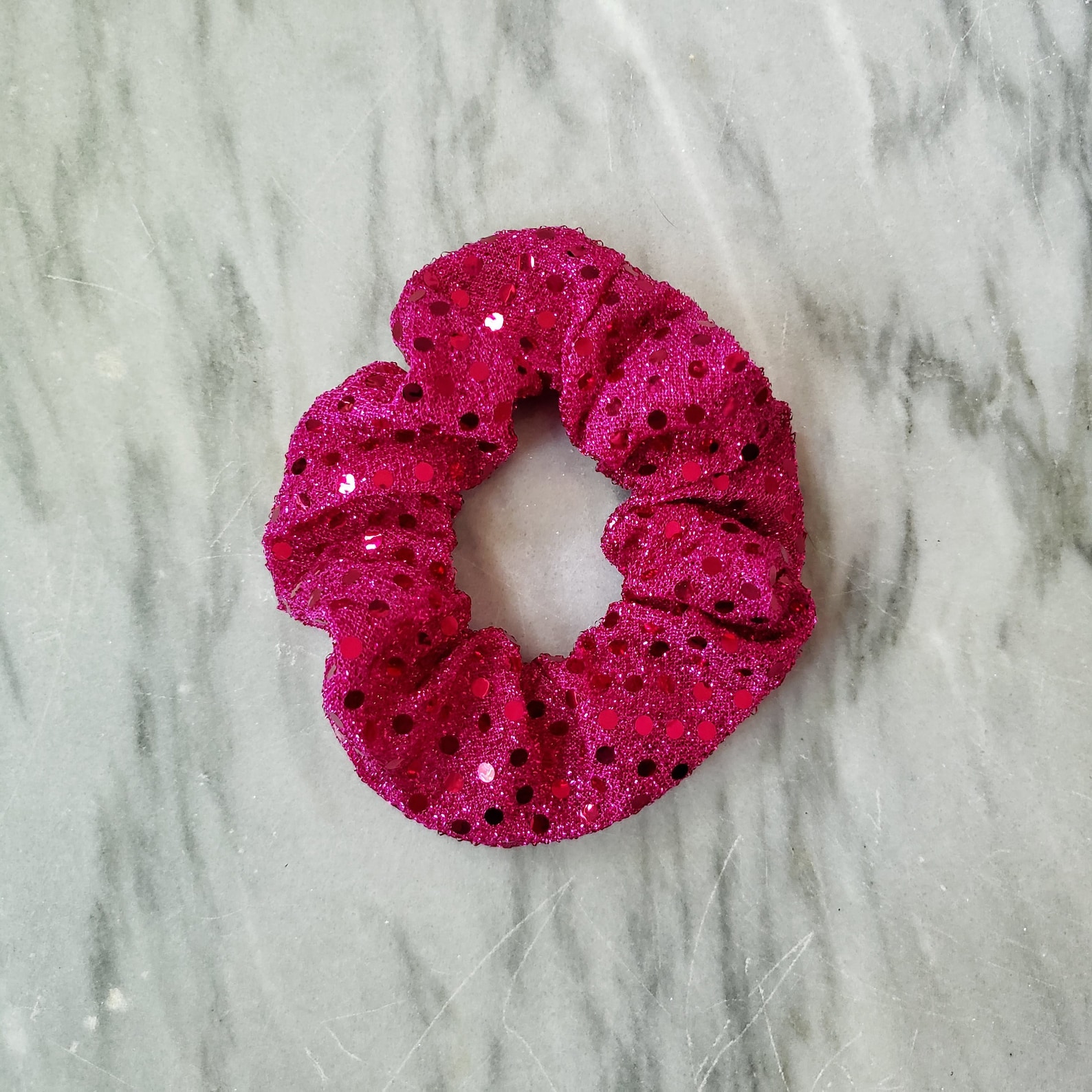 Bright Pink Sequin Sparkly Scrunchies - Etsy