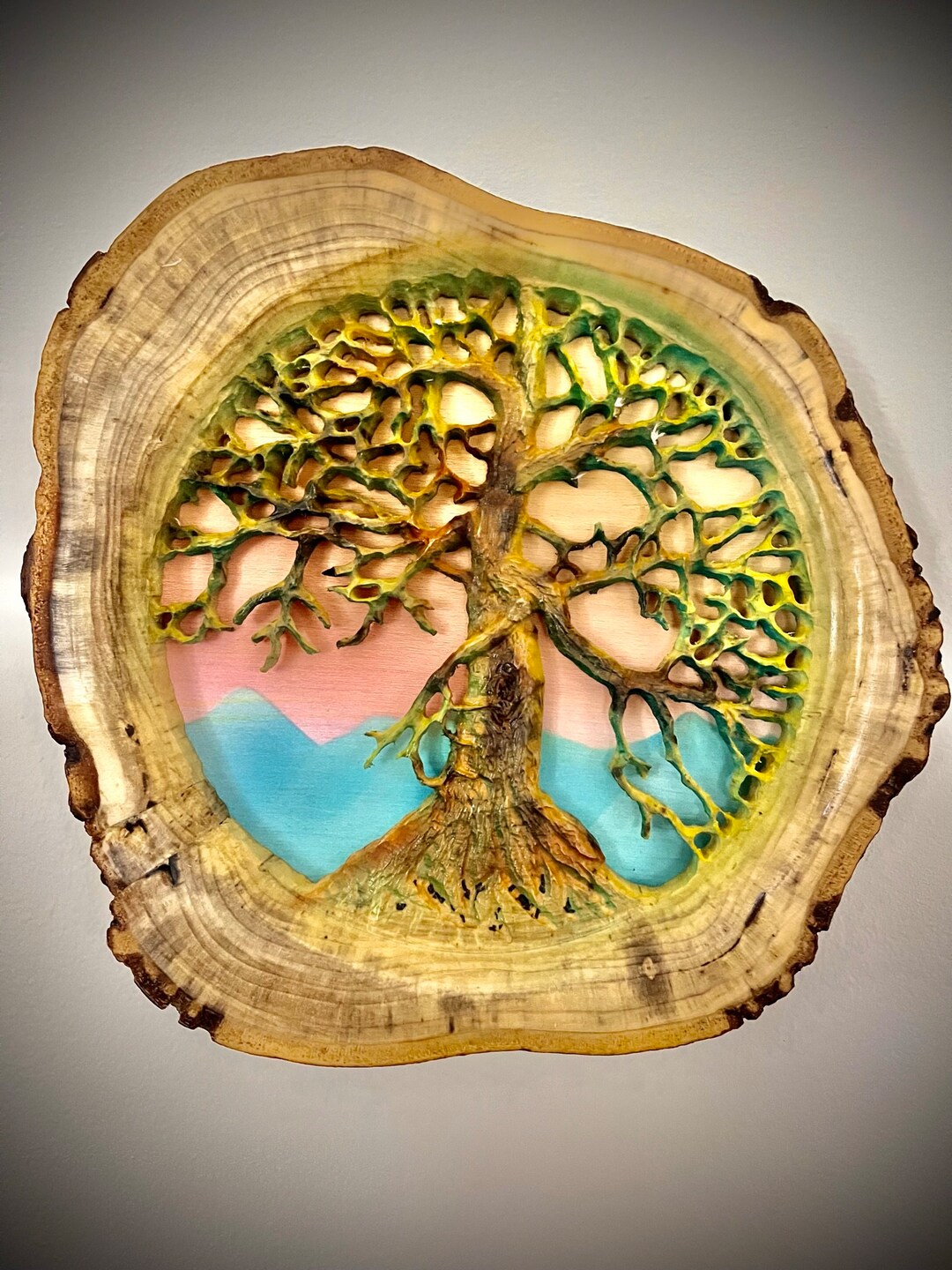 Hand Carved Tree of Life Wall Mount - Etsy