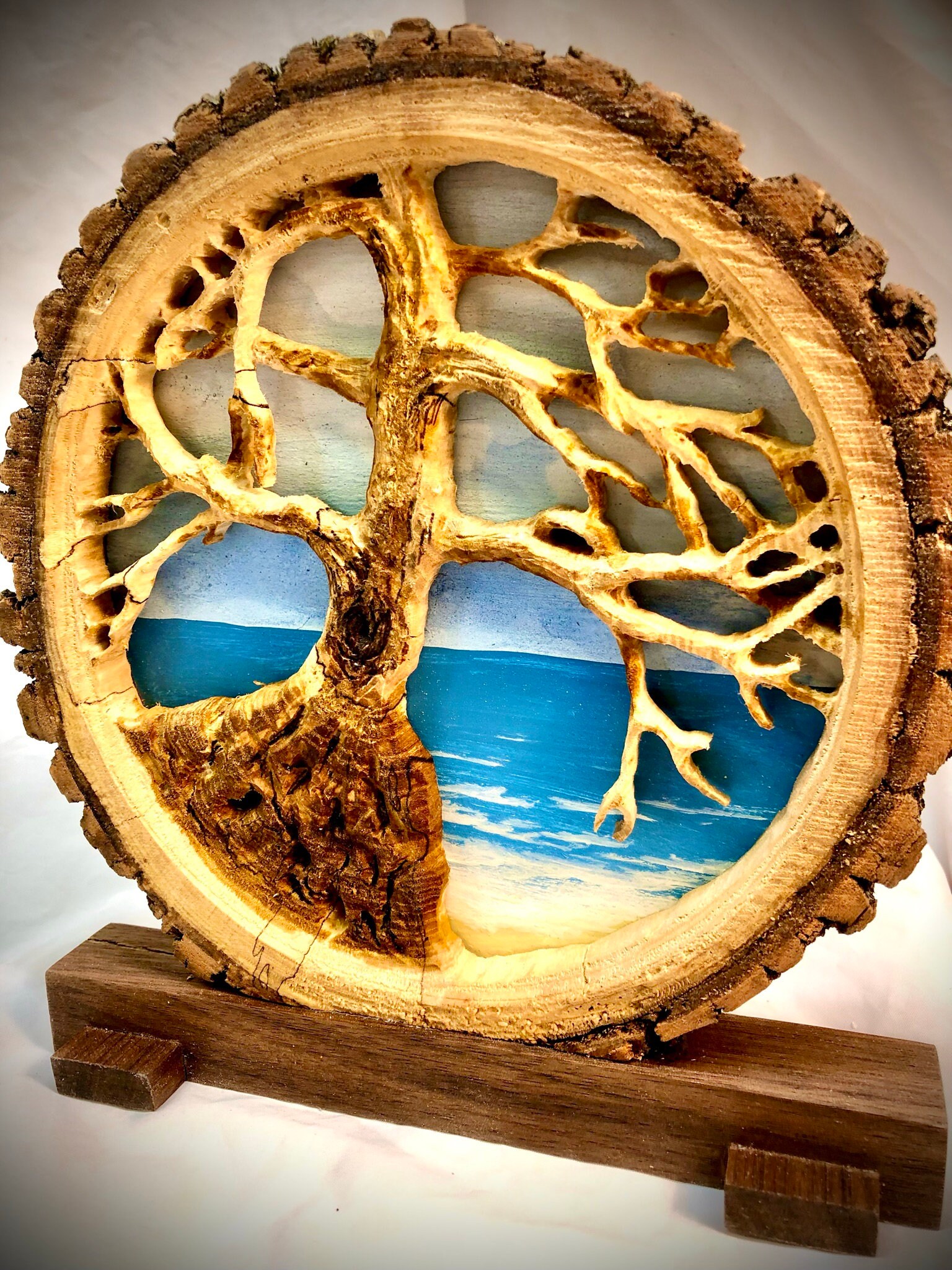 Hand Carved Tree of Life Mantle Stand - Etsy