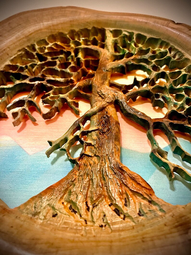 Hand Carved Tree of Life Wall Mount - Etsy