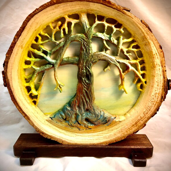 Hand Carved Tree - Etsy