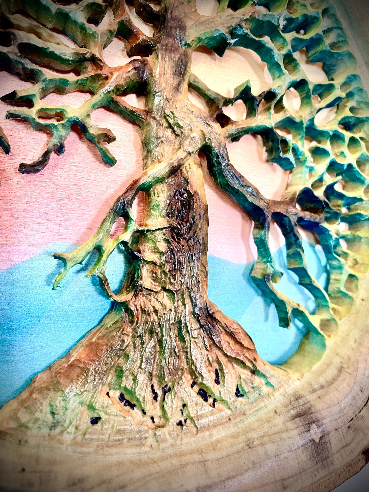 Hand Carved Tree of Life Wall Mount - Etsy
