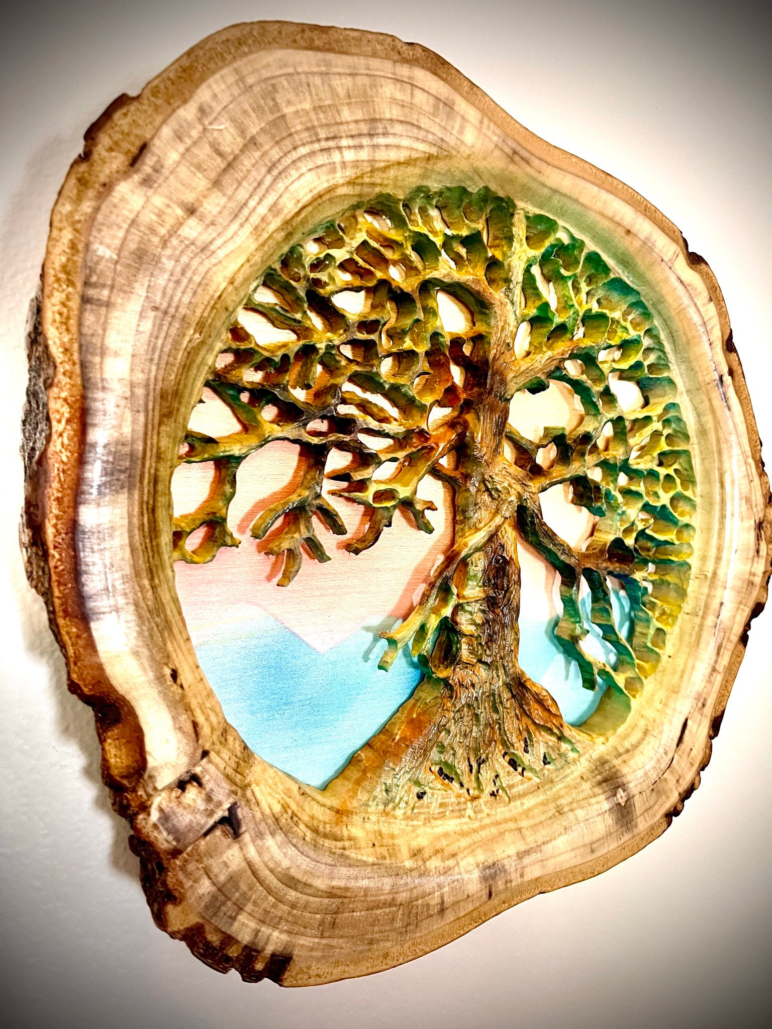 Hand Carved Tree of Life Wall Mount - Etsy