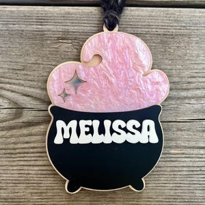 Witch Cauldron Halloween Boo Basket Tag, Trick-or-treat Bag Tag, Custom ...