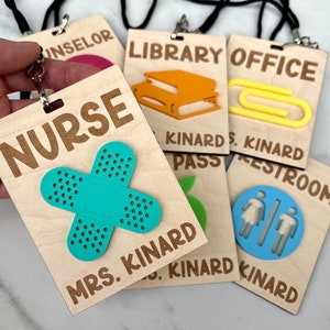 Personalized Teacher Hall Pass, Bathroom Pass, Classroom Hall Pass ...