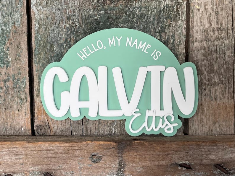 Hello My Name is Sign, Baby Name Announcement, Newborn Photo Prop ...