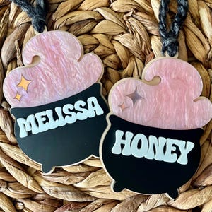 Witch Cauldron Halloween Boo Basket Tag, Trick-or-treat Bag Tag, Custom ...