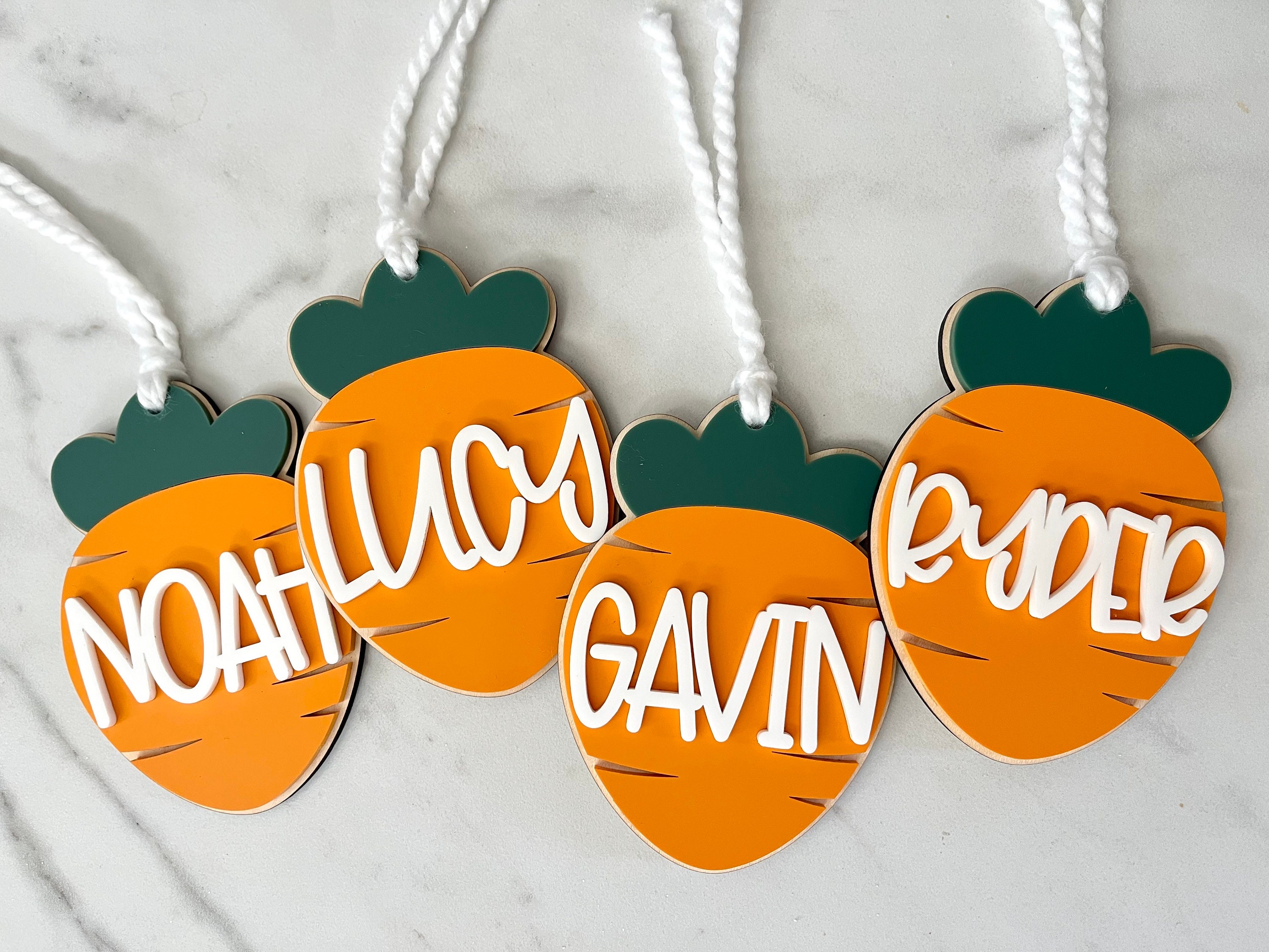 Personalized Carrot Easter Basket Tag, Easter Basket Name Tag, Easter ...