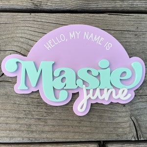 Hello My Name is Sign, Baby Name Announcement, Newborn Photo Prop ...