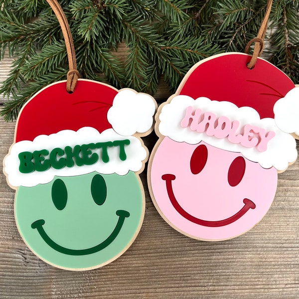 Smiley Face Christmas Ornaments - Etsy