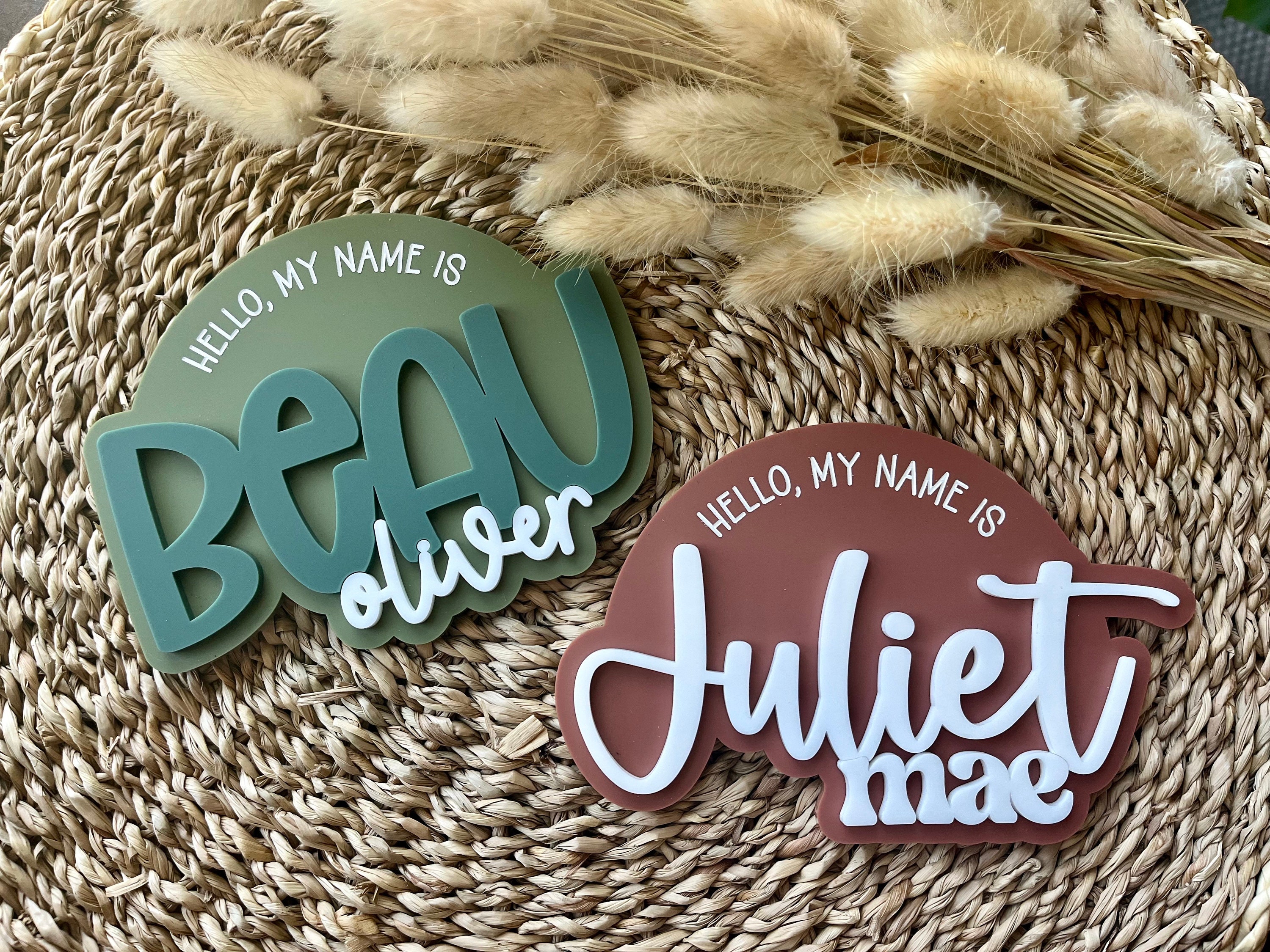 Hello My Name is Sign, Baby Name Announcement, Newborn Photo Prop ...