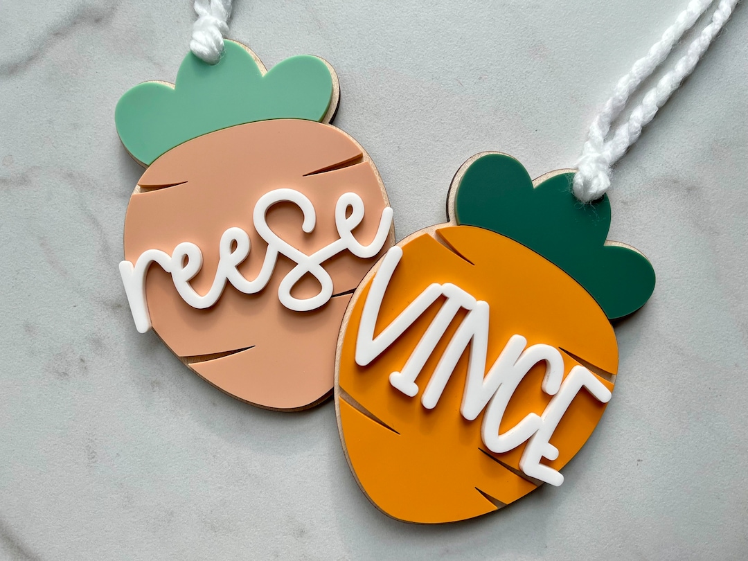 Personalized Carrot Easter Basket Tag, Easter Basket Name Tag, Easter ...