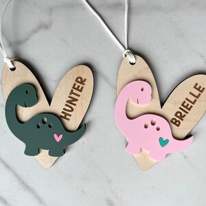 Dinosaur Valentine's Day Basket Tag, Valentine's Personalized Tag ...