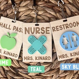 Personalized Teacher Hall Pass, Bathroom Pass, Classroom Hall Pass ...