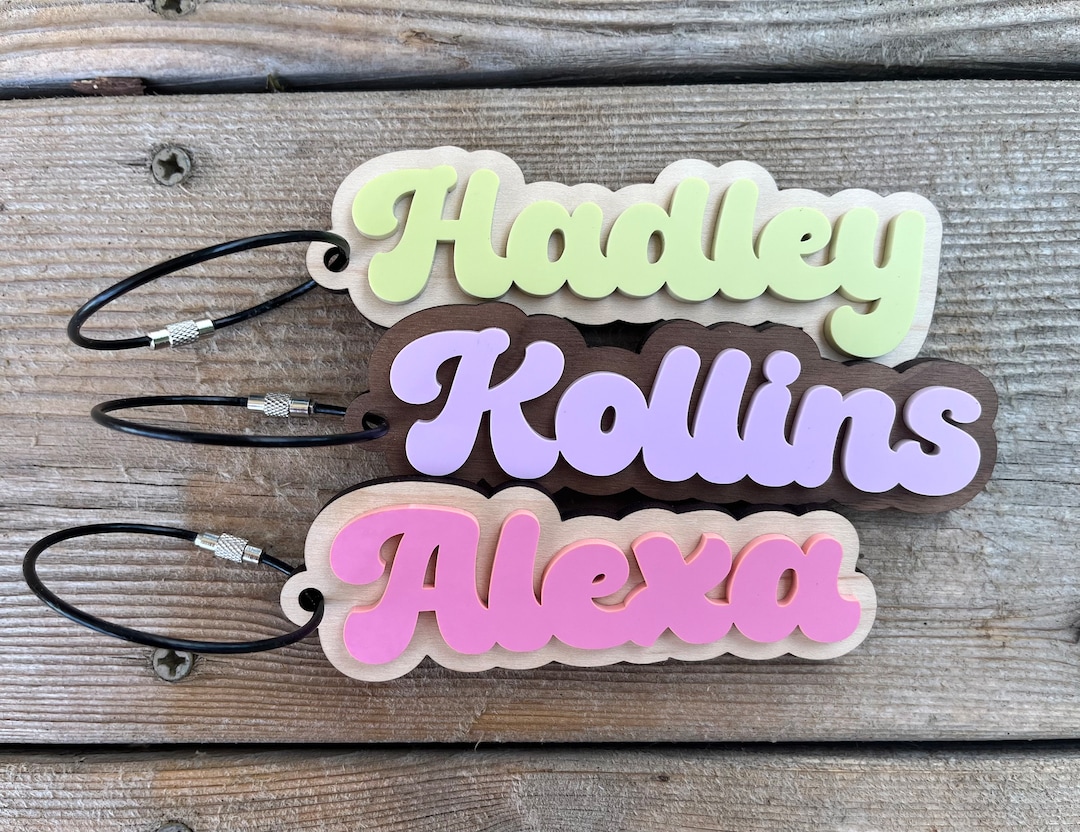 Backpack Bag Tag, School Name Tag, Lunch Bag Tag, Lunchbox Tag, Wood ...