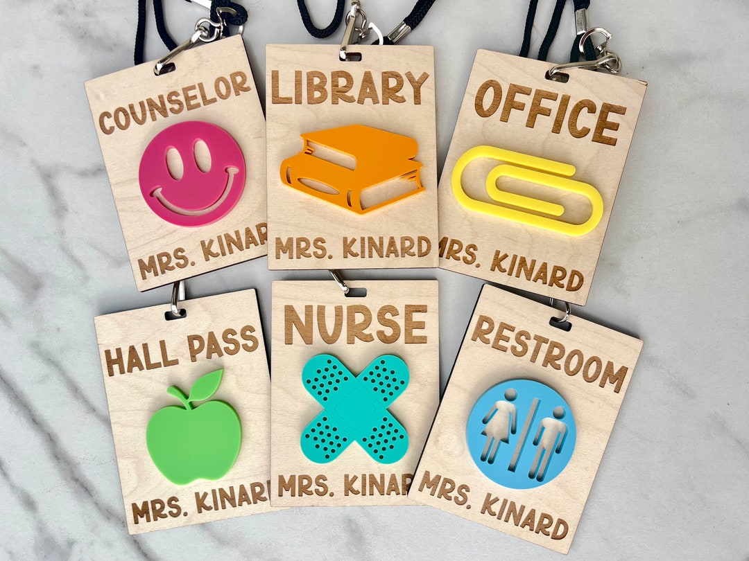 Personalized Teacher Hall Pass, Bathroom Pass, Classroom Hall Pass ...