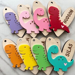 Dinosaur Valentine's Day Basket Tag, Valentine's Personalized Tag ...