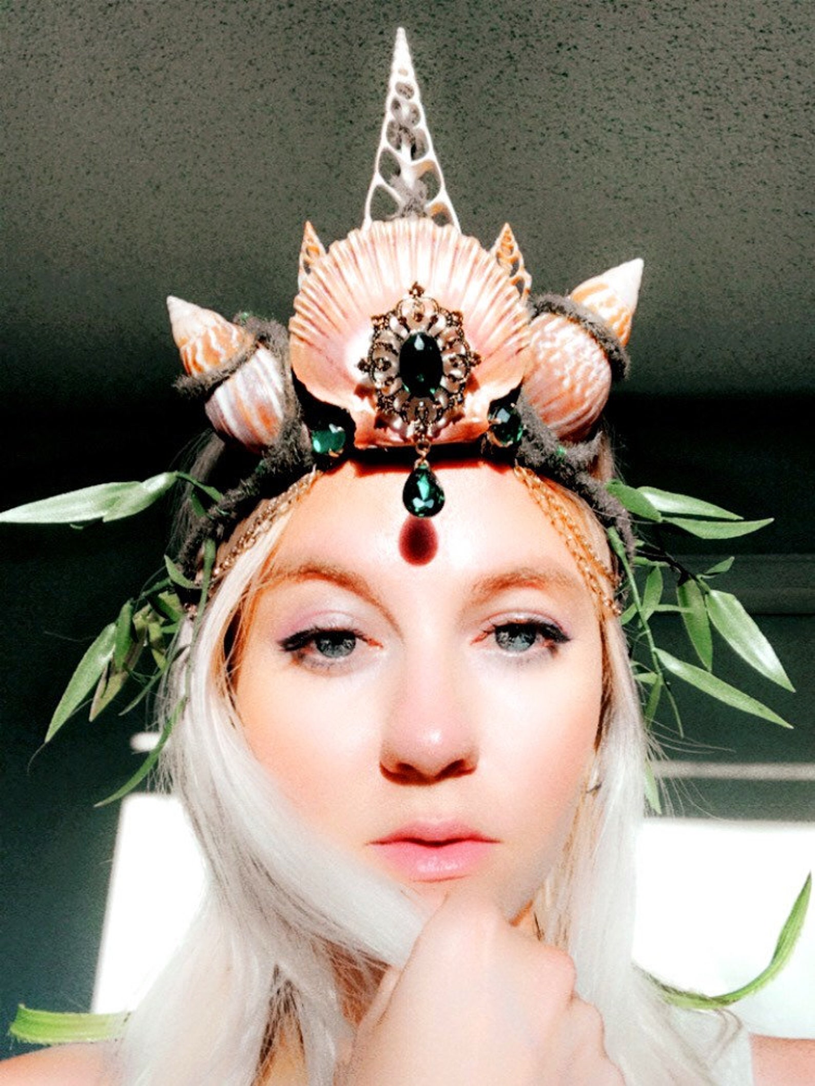 Adjustable Wire Wrapped Freshwater Mermaid Shell Crown With Seashells ...
