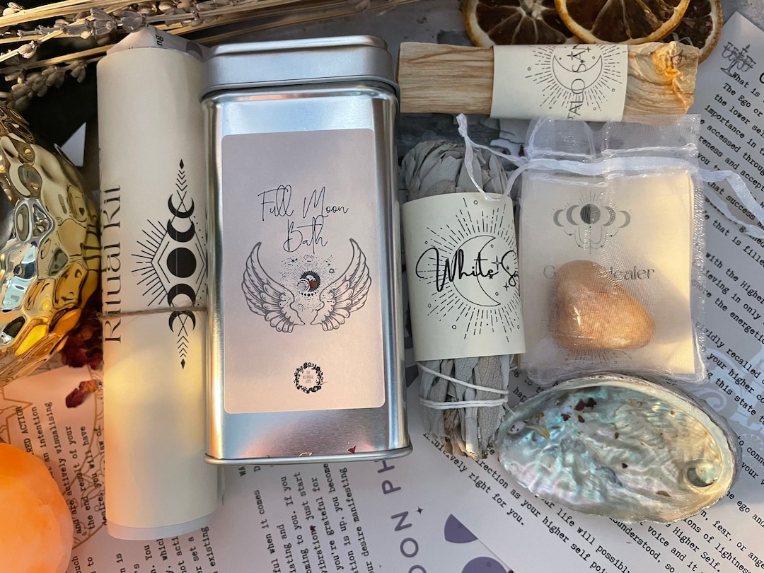 By Moonlight - Moon Phase Ritual Box, Smudging Kit, Manifestation Tool ...