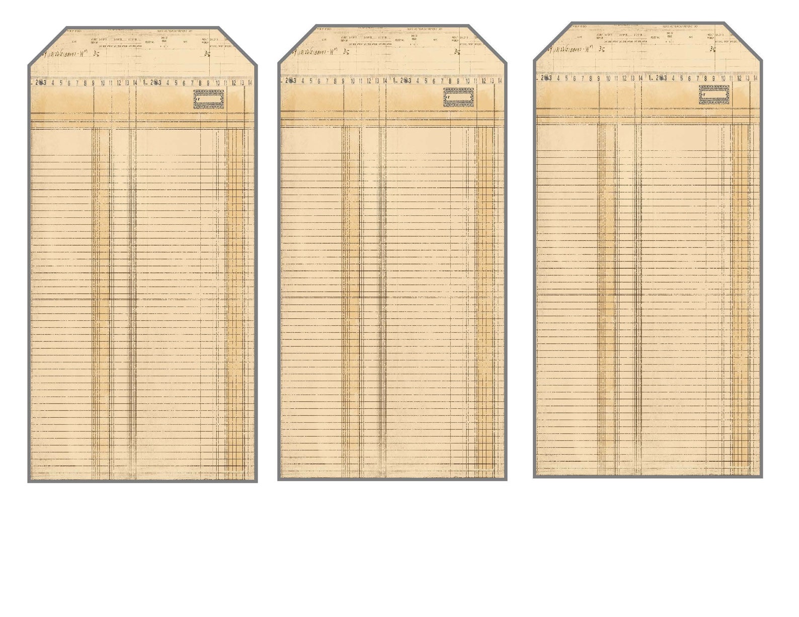 Printable Vintage Tan Ledger Tags 9-pages Digital Downloads - Etsy