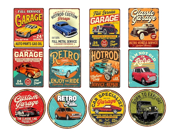 Vintage Car Signs Digital Download Ephemera Junk Journals | Etsy