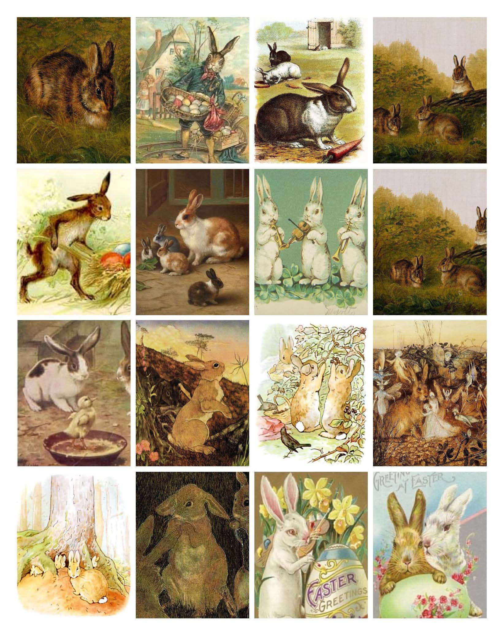 Vintage Bunnies Digital Download Ephemera Junk Journals - Etsy