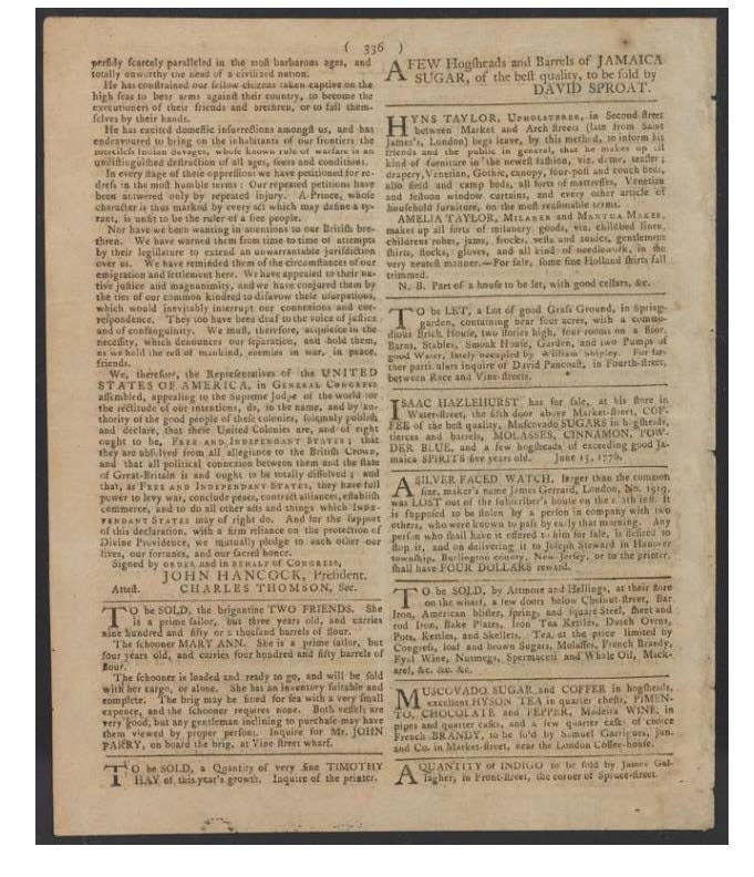 Newspaper Vintage July 1776 4 Pages Digital Downloads | Etsy