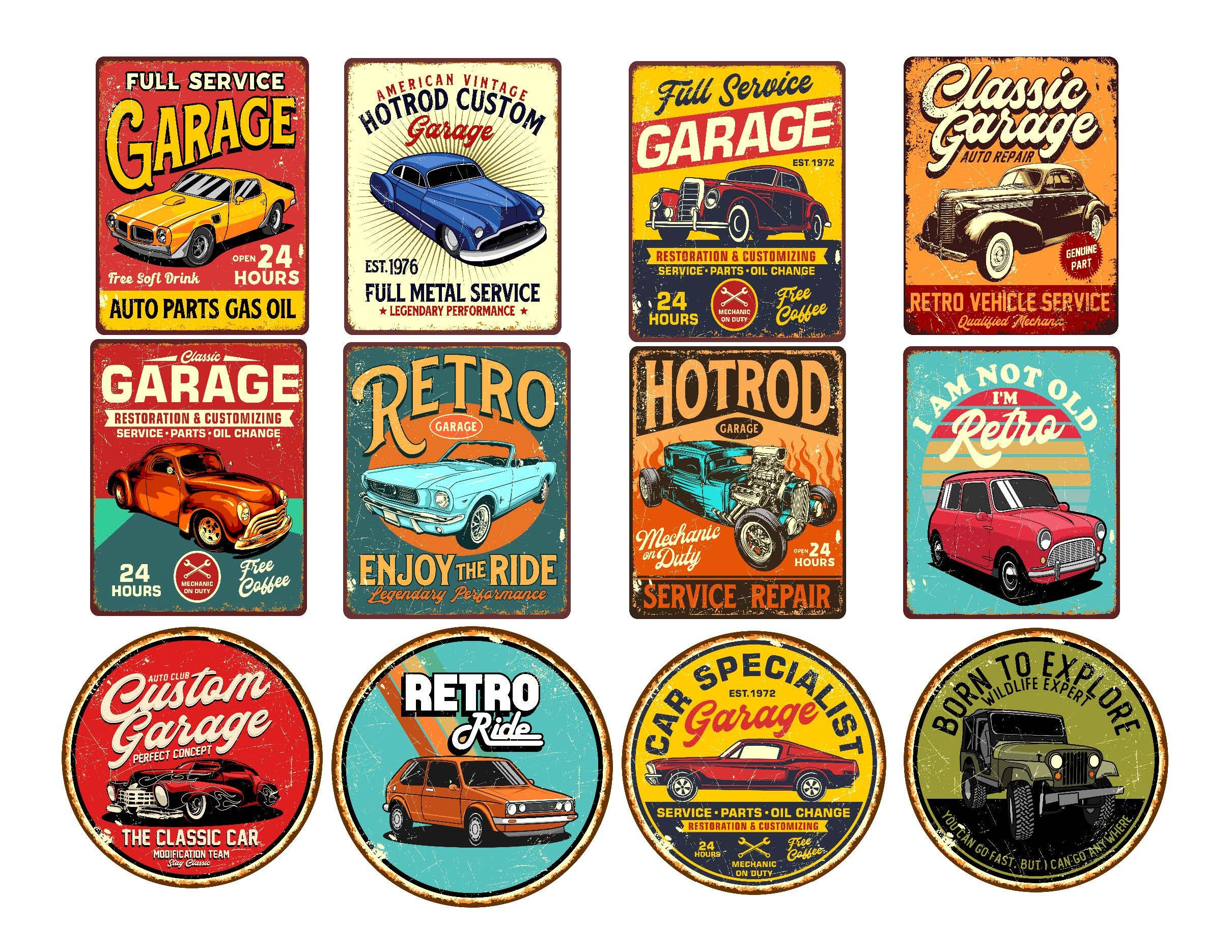 Vintage Car Signs Digital Download Ephemera Junk Journals - Etsy