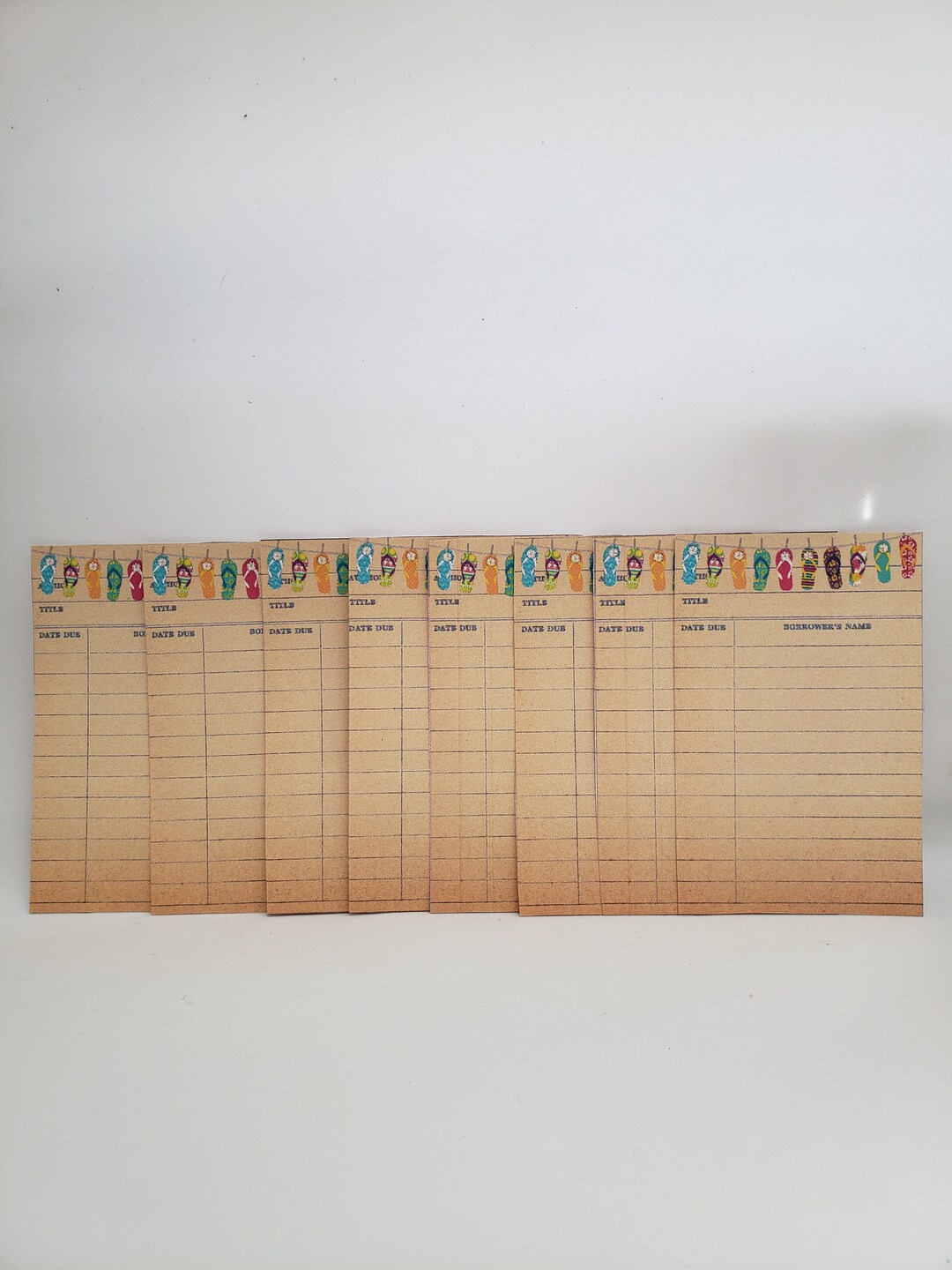 Flip Flop Library Cards, Digital Download, Ephemera , Junk Journals ...