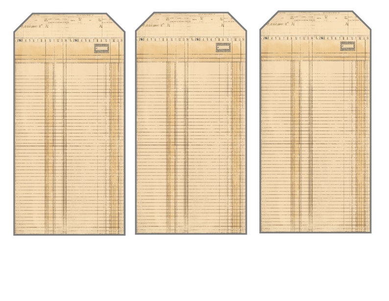 Printable Vintage Tan Ledger Tags, 9-pages, Digital Downloads, Variety ...