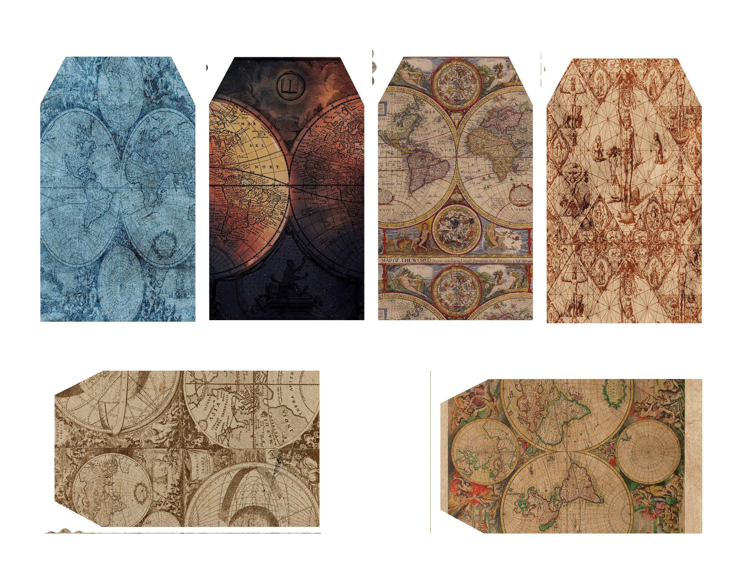 Sky Maps Pocket Tags Digital Download Ephemera Junk - Etsy