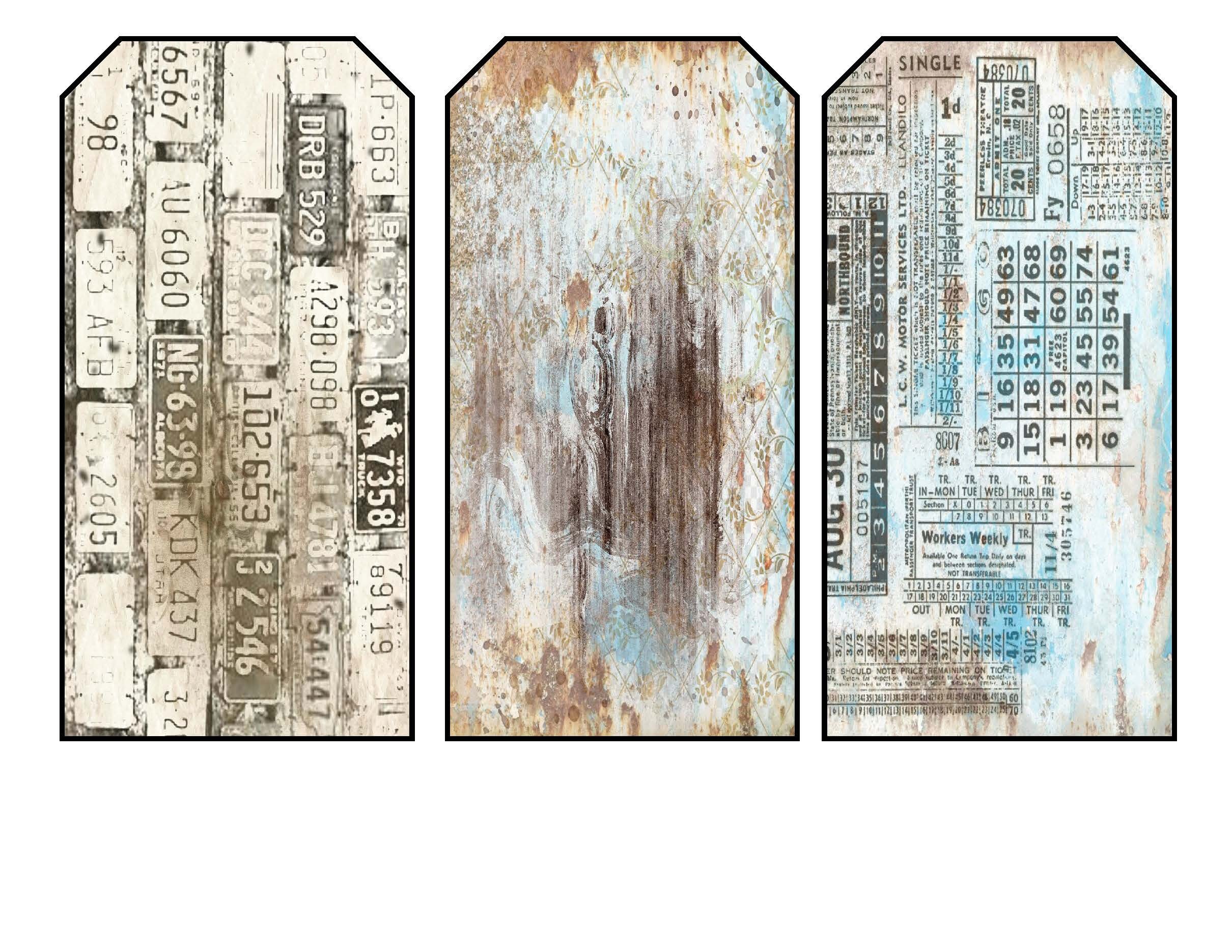 Printable Grunge Blue Tags 10 Pages With a Variety of Sizes - Etsy