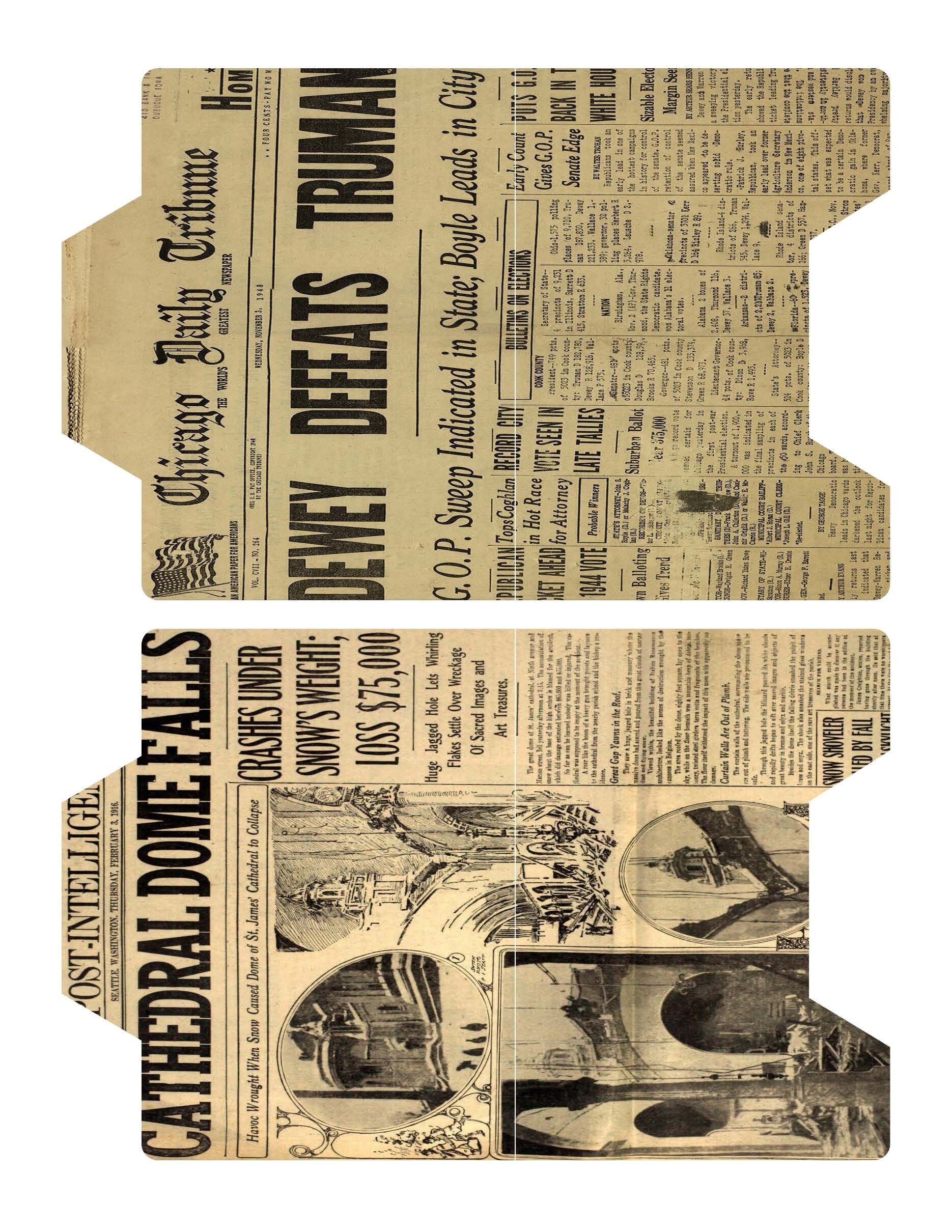 Vintage Newspaper File Folders & Ephemera Set, Digital Downloads ...