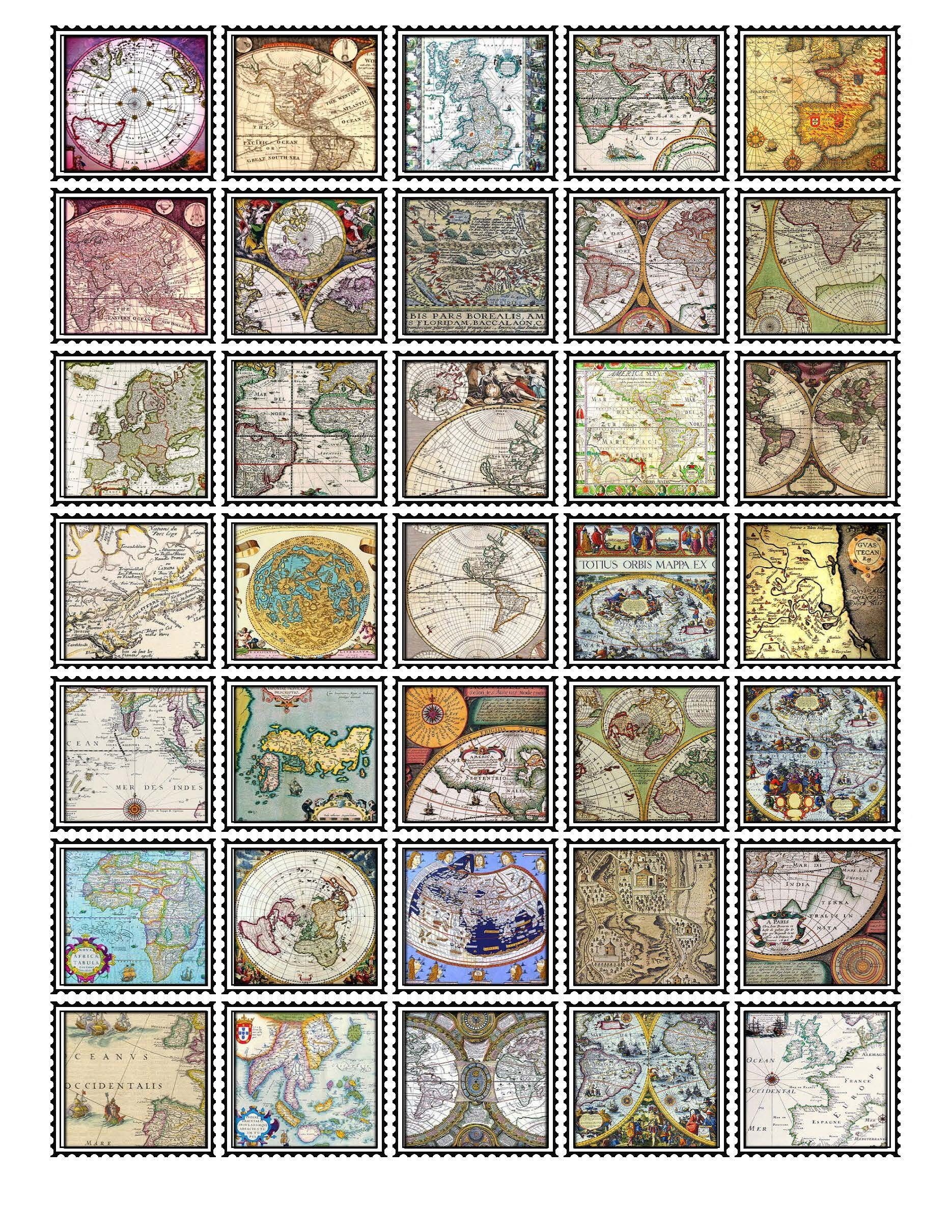 Antique Maps Digital Stamps Digital Download Digital - Etsy